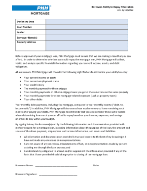 Fillable Online Borrower Ability to Repay Attestation rev. 8/19/2022 ...