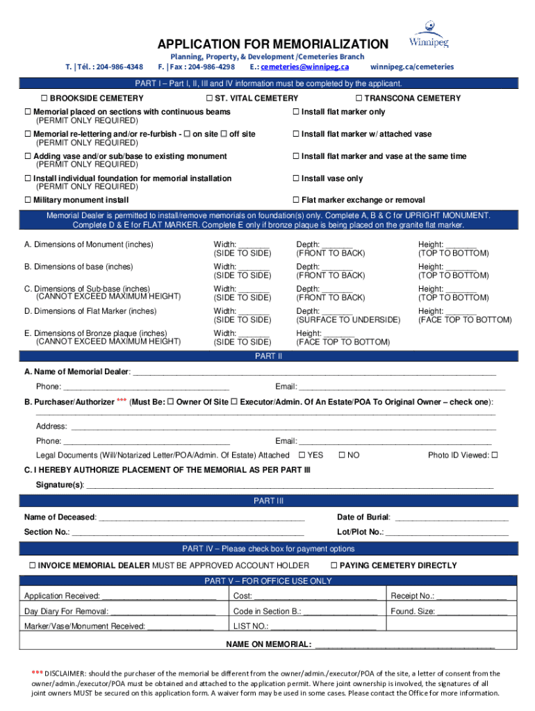 Fillable Online Brookside Cemetery offering guided tours of Field of Honour Fax Email Print ...