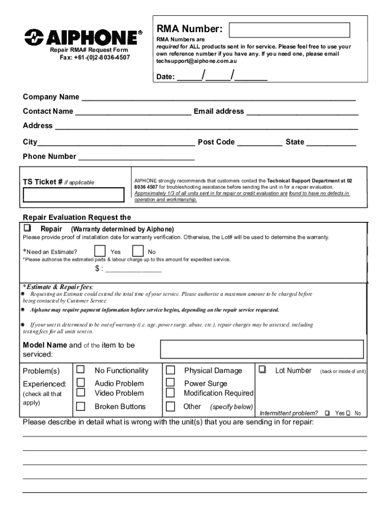 Fillable Online Return merchandise authorization: how to apply RMA to ...