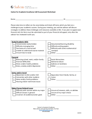 Fillable Online Center for Academic Excellence Self-Assessment ...
