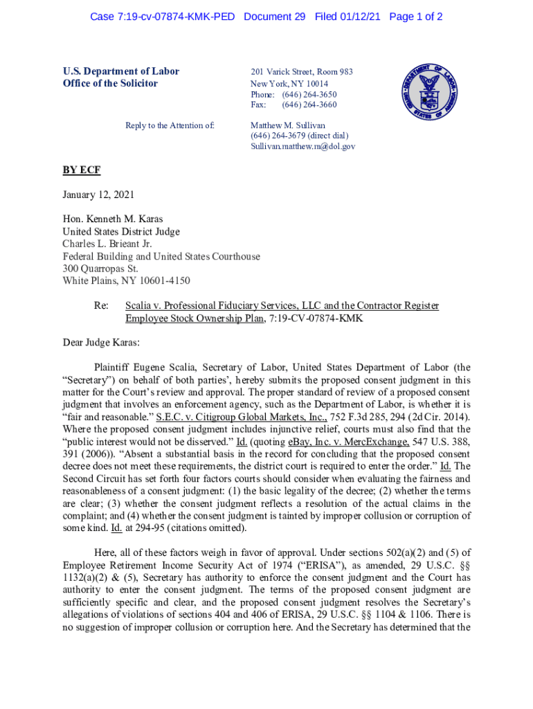 Fillable Online The United States Department of Labor (DOL), Office of ...