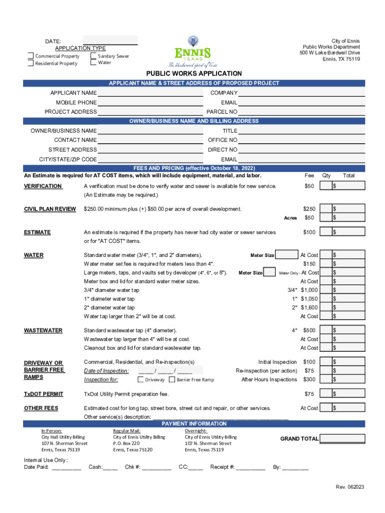 Fillable Online Right of Way Permit Application.pdf Fax Email Print ...