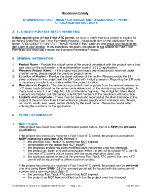 Fillable Online state stormwater fast track authorization to construct ...