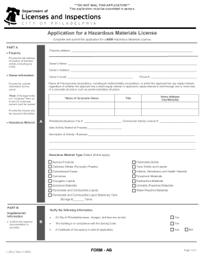 Fillable Online Application for a Hazardous Materials License Fax Email ...