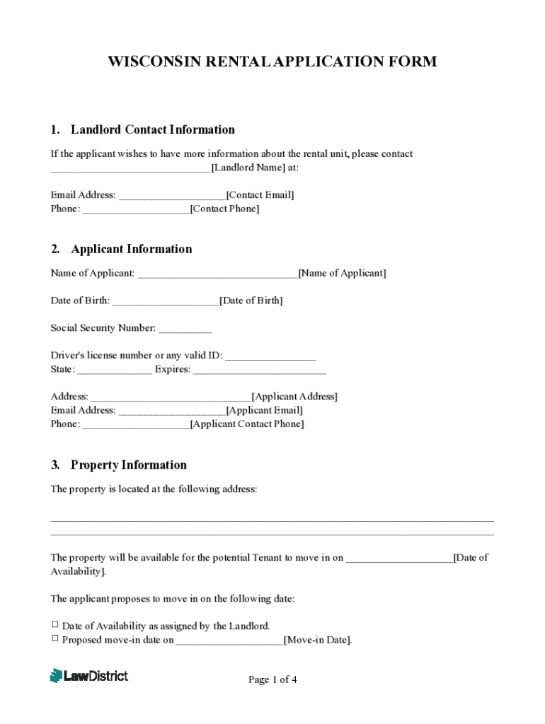Fillable Online rental-application-wisconsin-template Fax Email Print ...