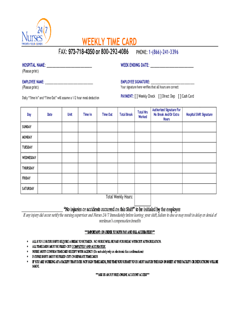 Fillable Online All unsigned timesheets will be returned to the employee ... Fax Email Print ...