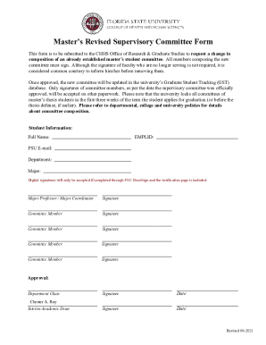 Fillable Online Supervisory Committee Approval Form (SCAF) Fax Email ...