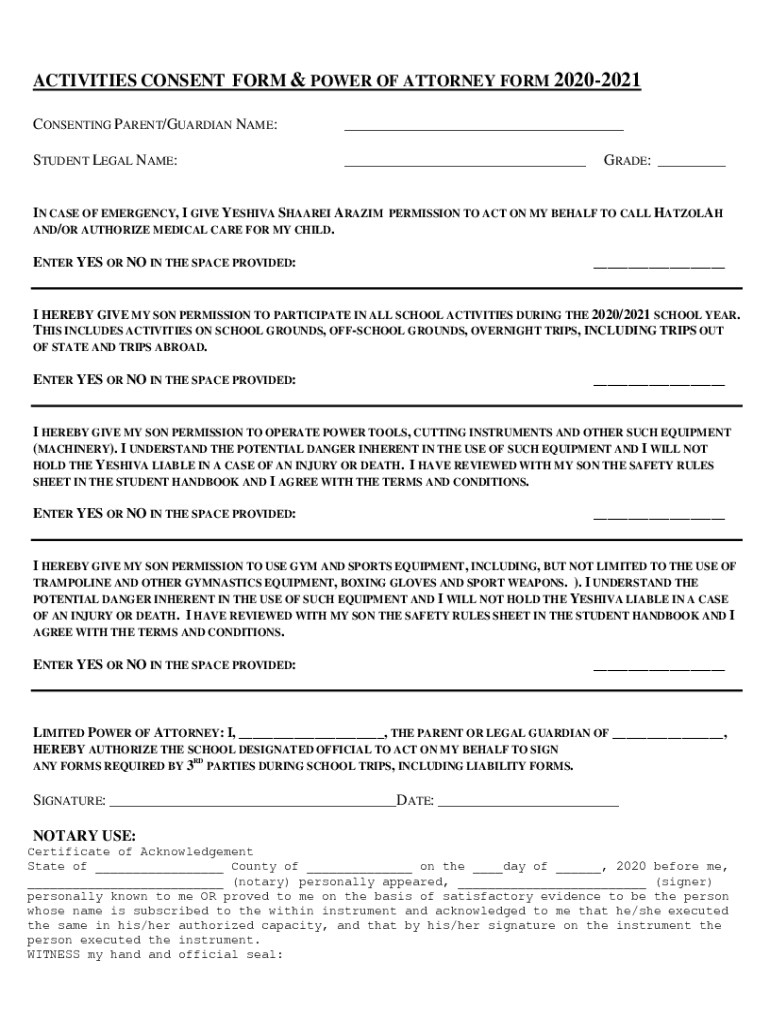 Fillable Online Online Activity Consent Form Template Fax Email Print ...