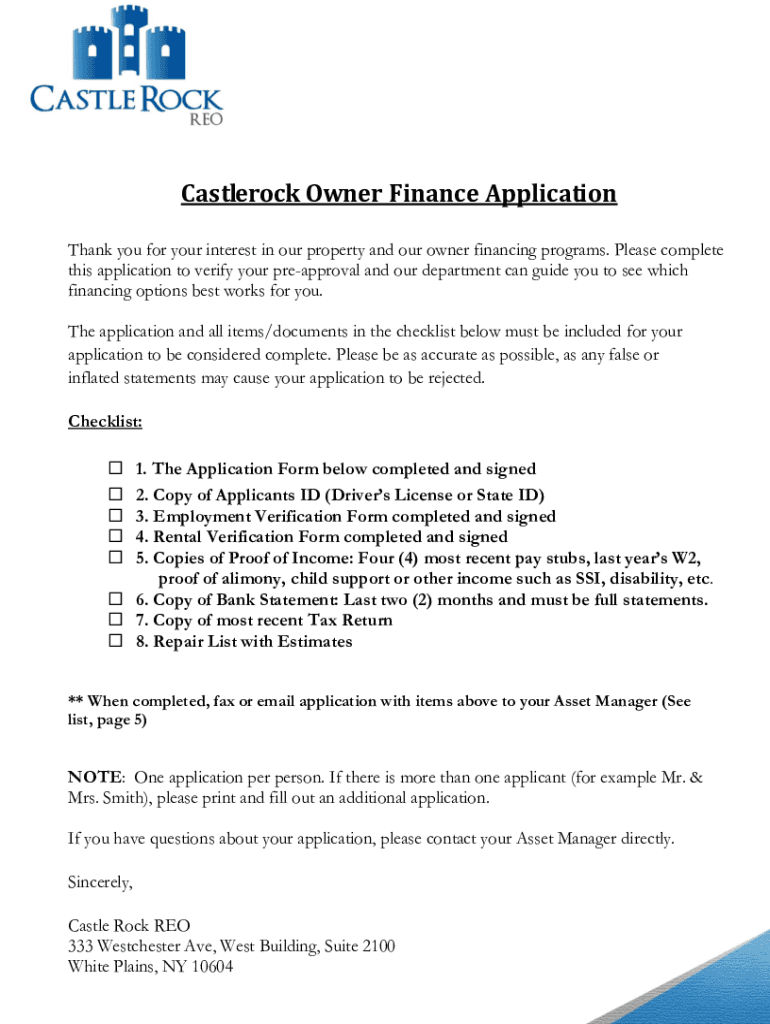 Fillable Online Owner Financing: What It Is And How It Works Fax Email ...