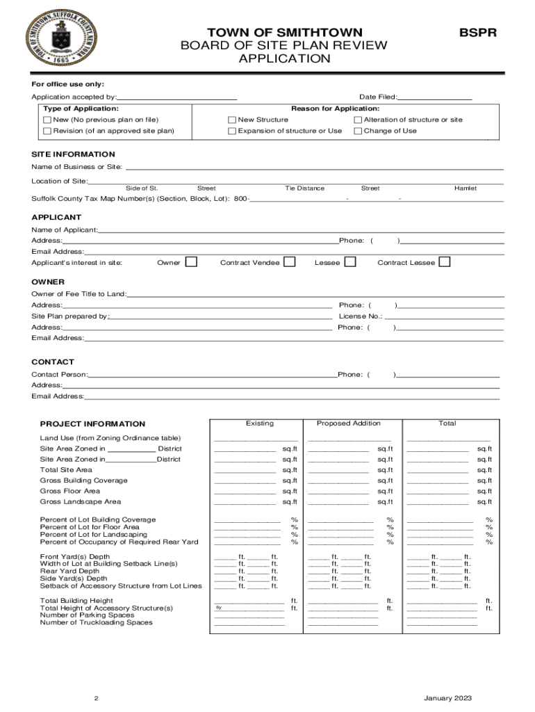Fillable Online Site Plan / Special Use Application Fax Email Print ...