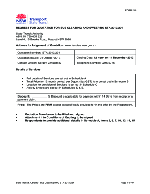 Fillable Online REQUEST FOR QUOTATION FOR BUS CLEANING AND ... Fax ...