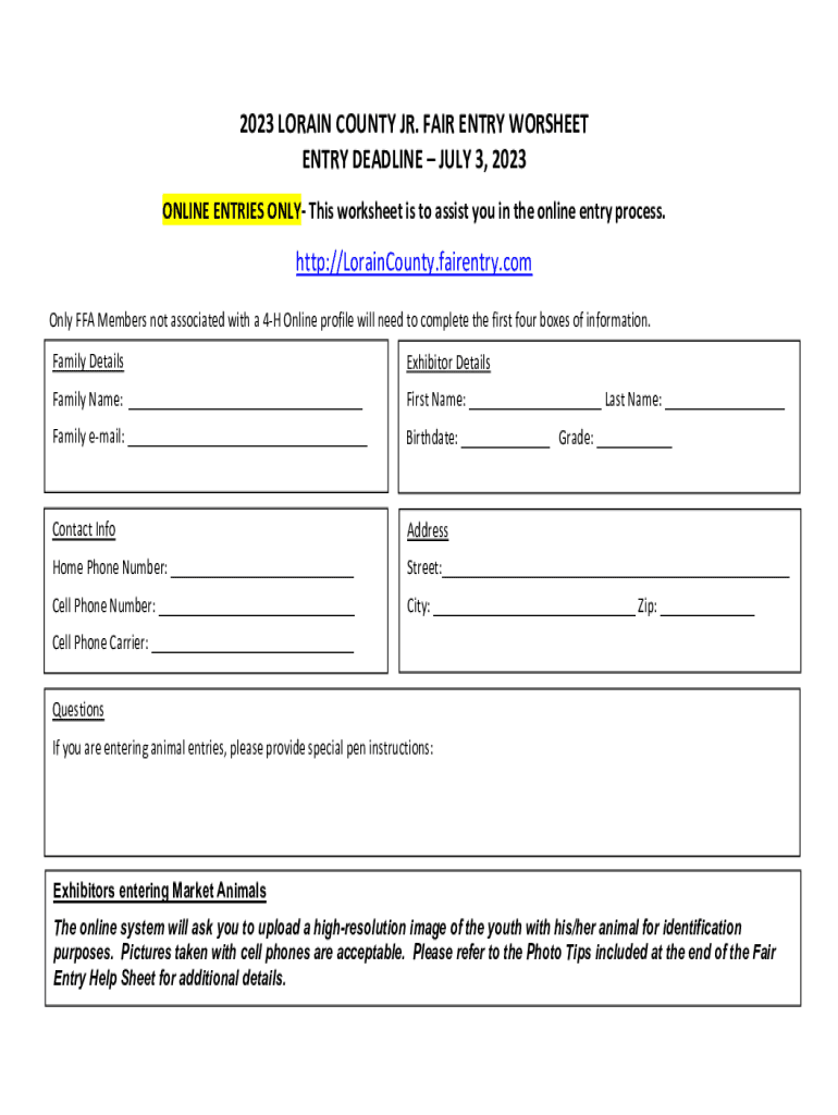 Fillable Online lorain osu Nothing stops the historic Lorain County Fair Fax Email Print - pdfFiller