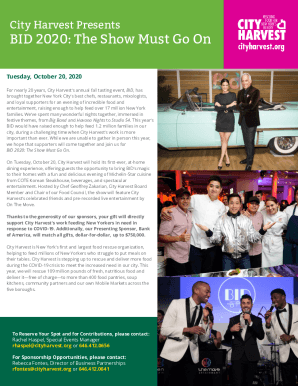 Fillable Online For nearly 20 years, our annual fall event, BID, has ...
