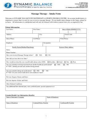 Fillable Online Patient Info / Forms - Dynamic Rehab Physical Therapy ...