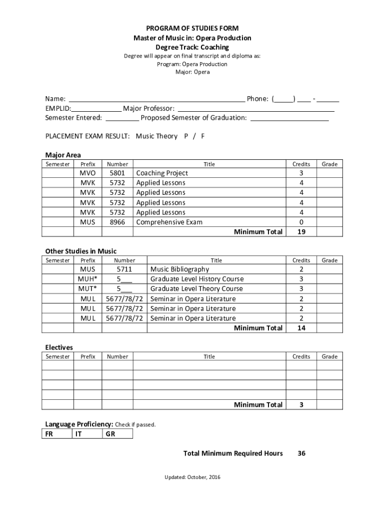 Fillable Online program of studies form Fax Email Print - pdfFiller
