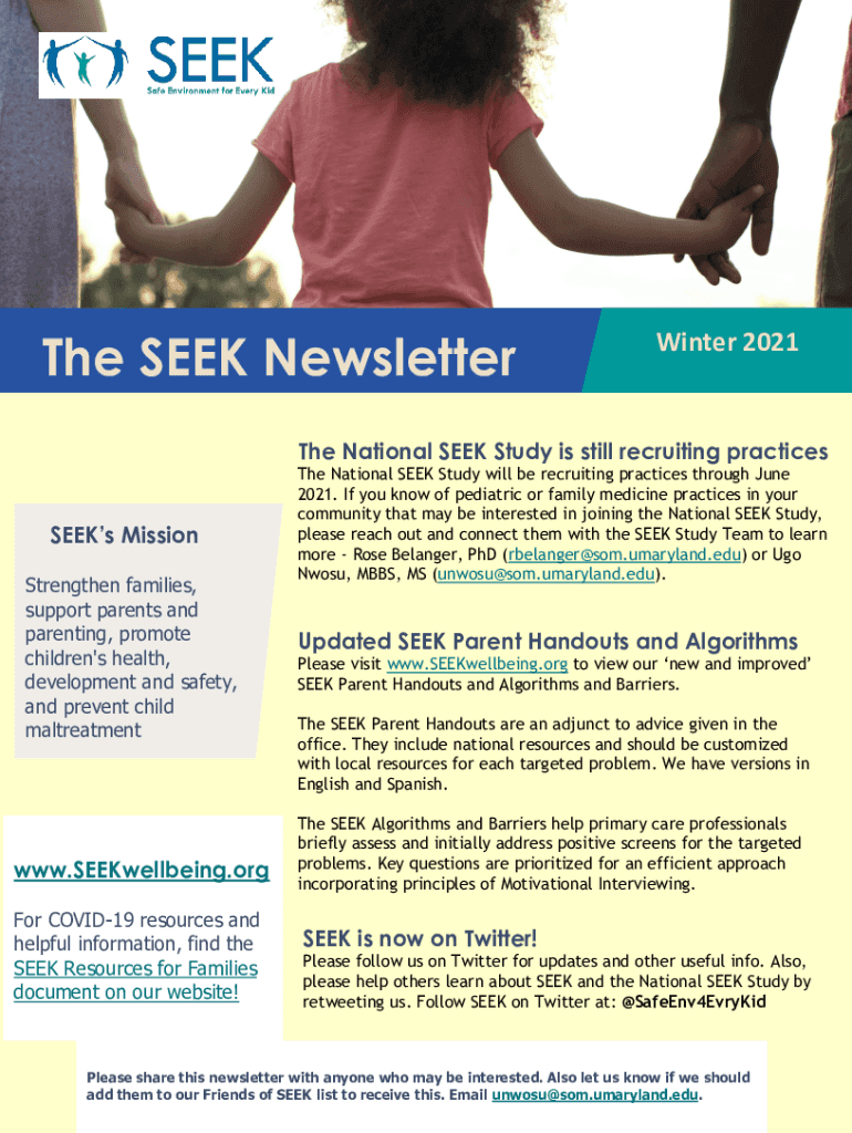 Fillable Online The SEEK Model of Pediatric Primary Care: Can Child ...