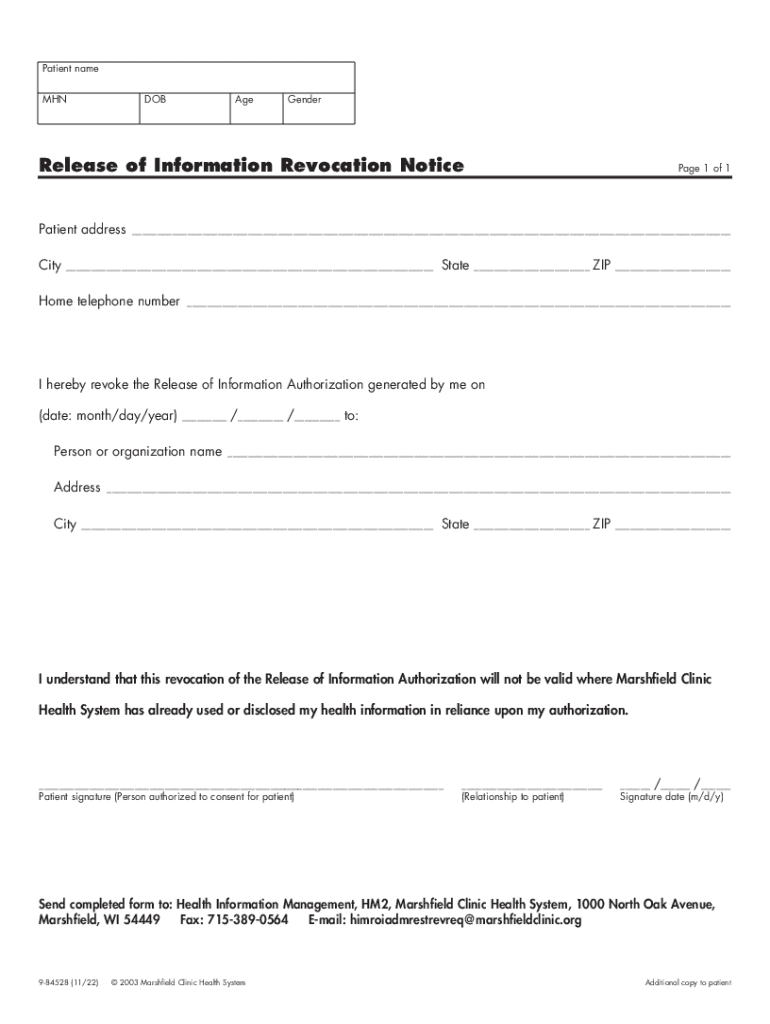 Fillable Online authorization for release and disclose of patient information Fax Email Print ...