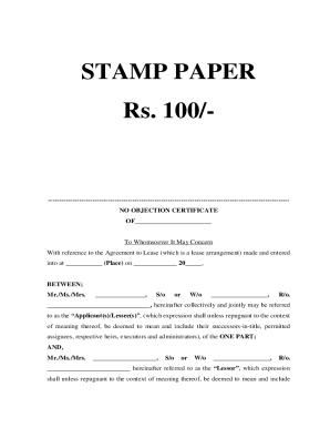 Fillable Online STAMP PAPER Rs. 100/- Fax Email Print - pdfFiller