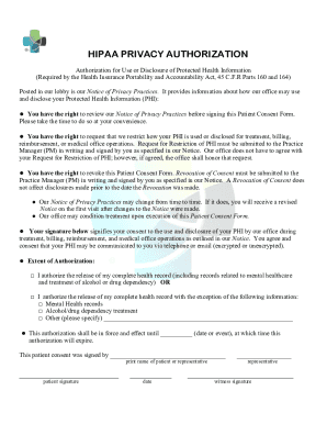 Fillable Online HIPAA-Authorization.docx Fax Email Print - pdfFiller