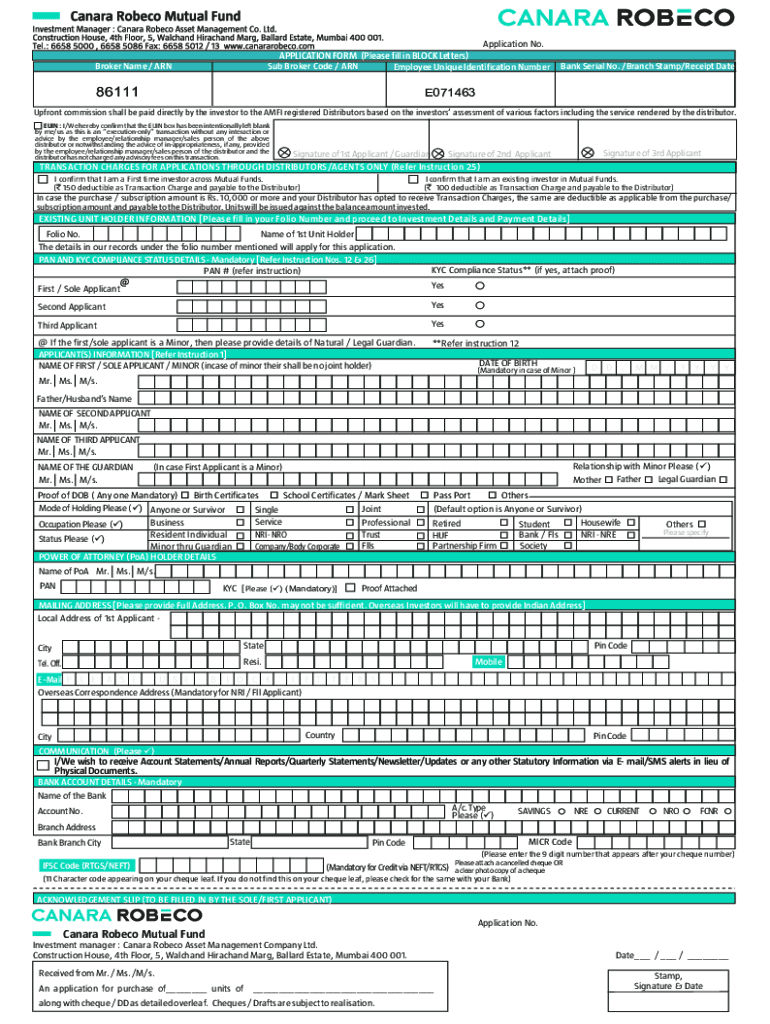 Fillable Online APPLICATION FORM (Please fill in BLOCK Letters) ARN Fax Email Print - pdfFiller
