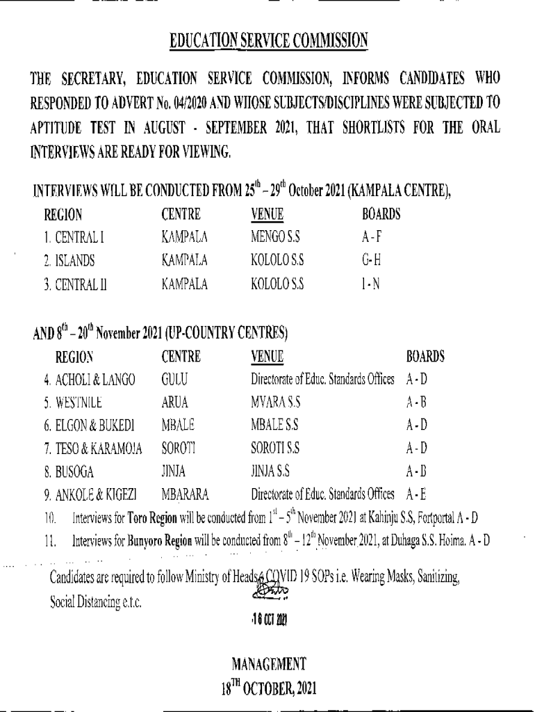 Fillable Online Notice from Education Service Commission Fax Email ...