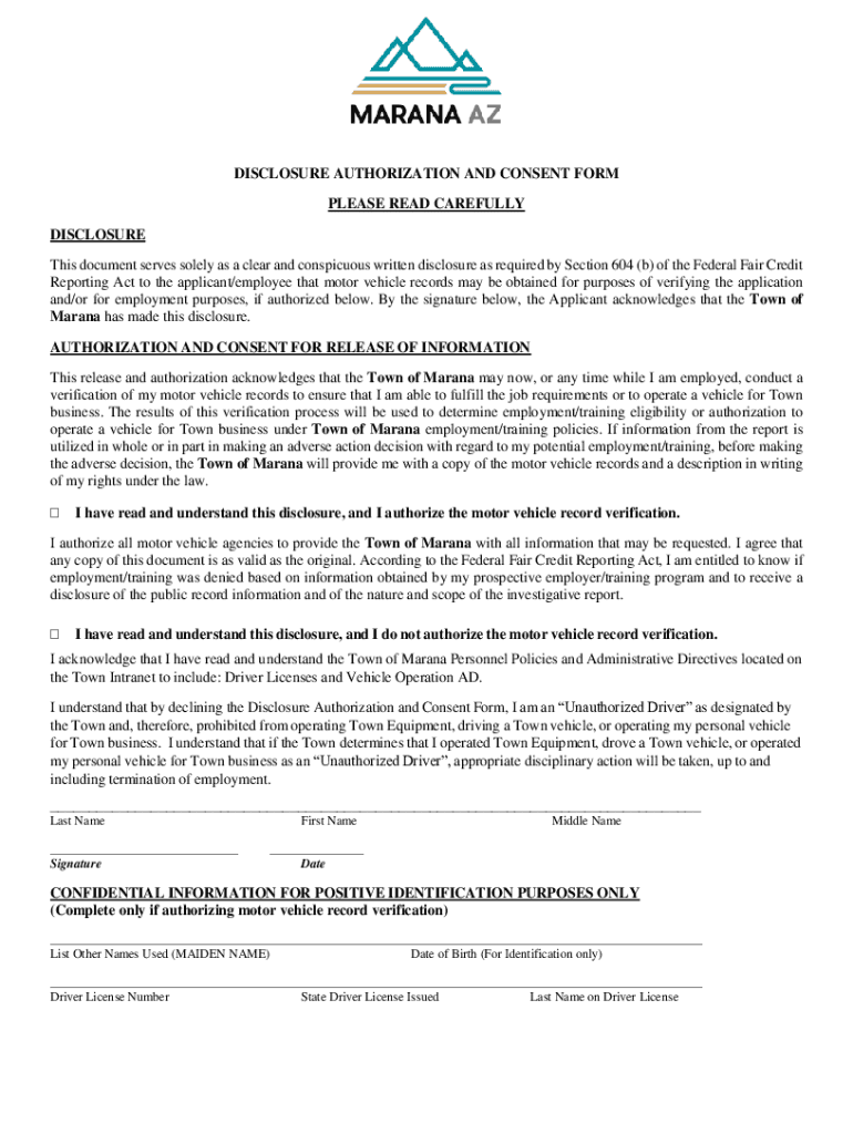 Fillable Online disclosure authorization and consent form Fax Email Print - pdfFiller