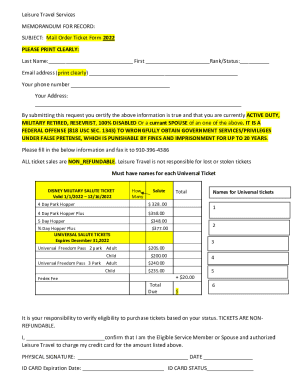 Fillable Online Leisure Travel Services MEMORANDUM FOR RECORD Fax Email Print - pdfFiller