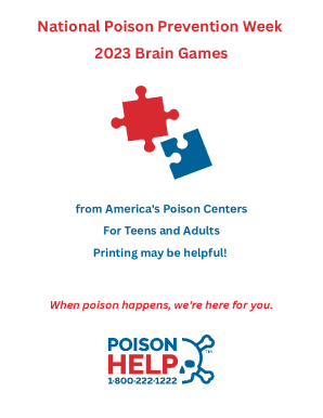 Fillable Online National Poison Prevention Week reminder Fax Email ...