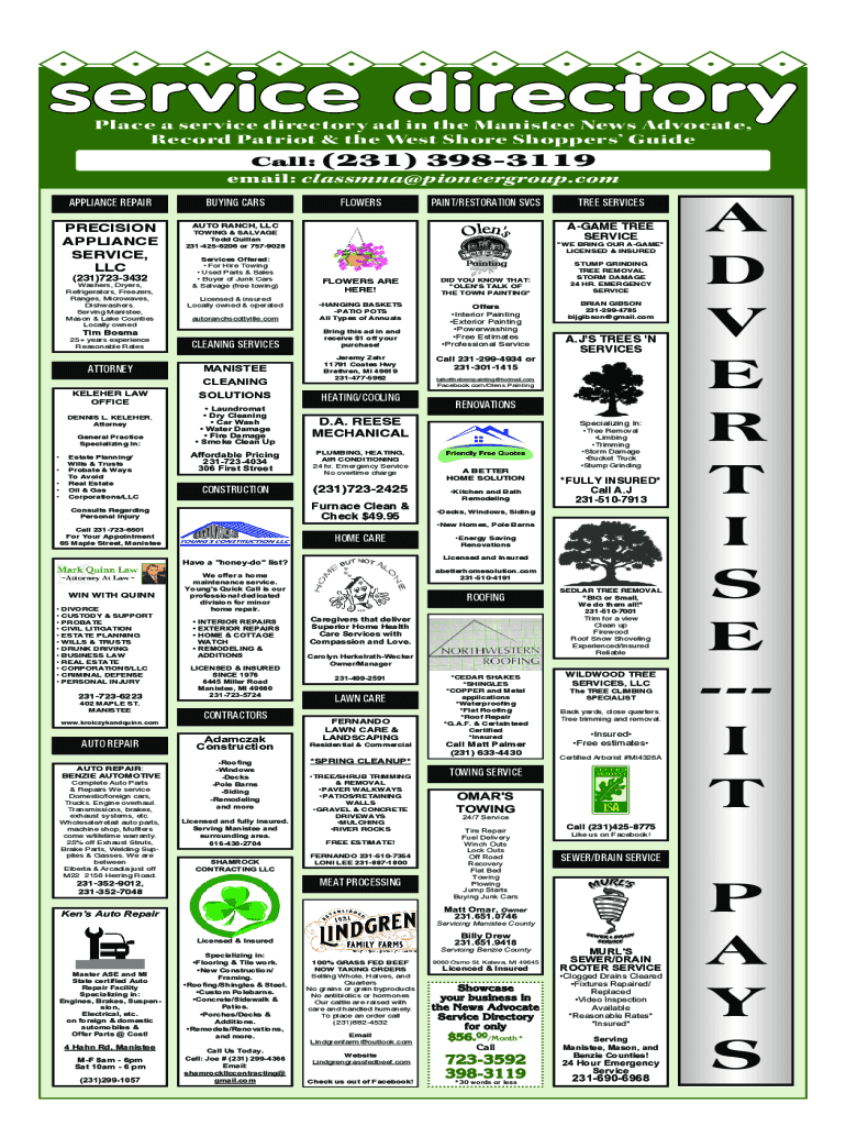 Fillable Online 5B Serv Directory Fax Email Print - pdfFiller