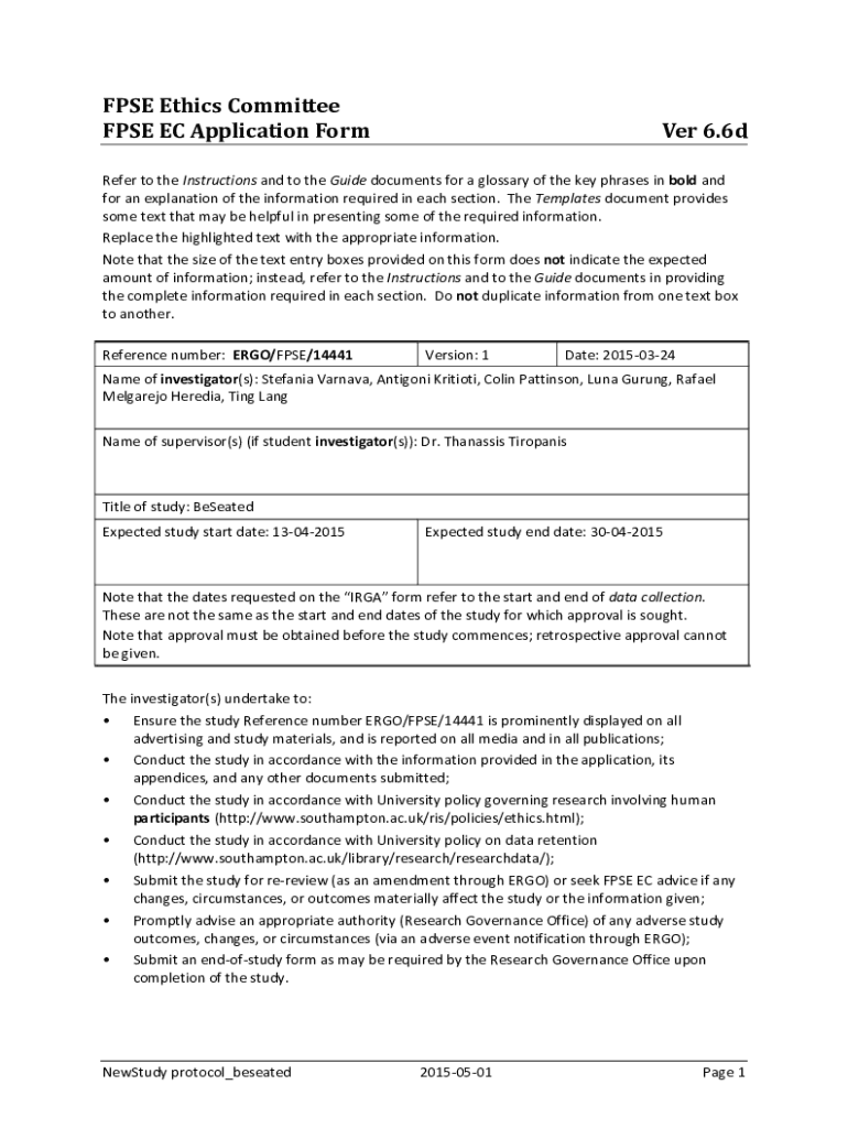 Fillable Online blog soton ac FPSE EC Application Form Fax Email Print - pdfFiller