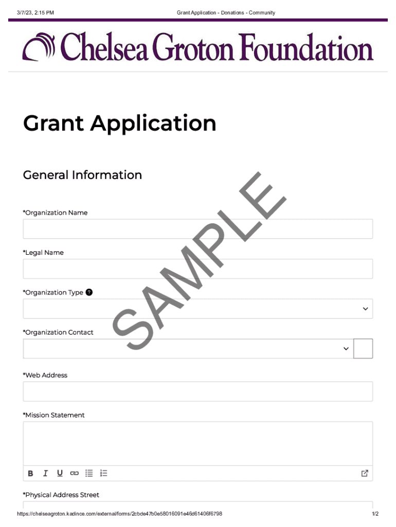 Fillable Online Grant Application Form - Donations - Community Fax Email Print - pdfFiller
