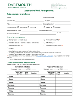 Fillable Online flexible work arrangement proposal and authorization ...