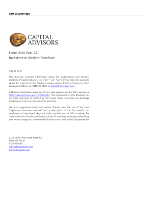 Fillable Online Form ADV Part 2A Investment Adviser's Brochure Fax Email Print - pdfFiller