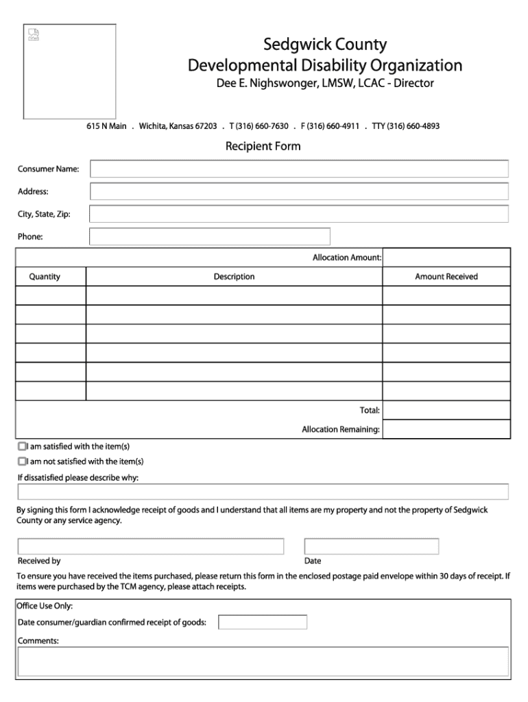 Fillable Online Recipient Form. Recipient Form Fax Email Print - pdfFiller