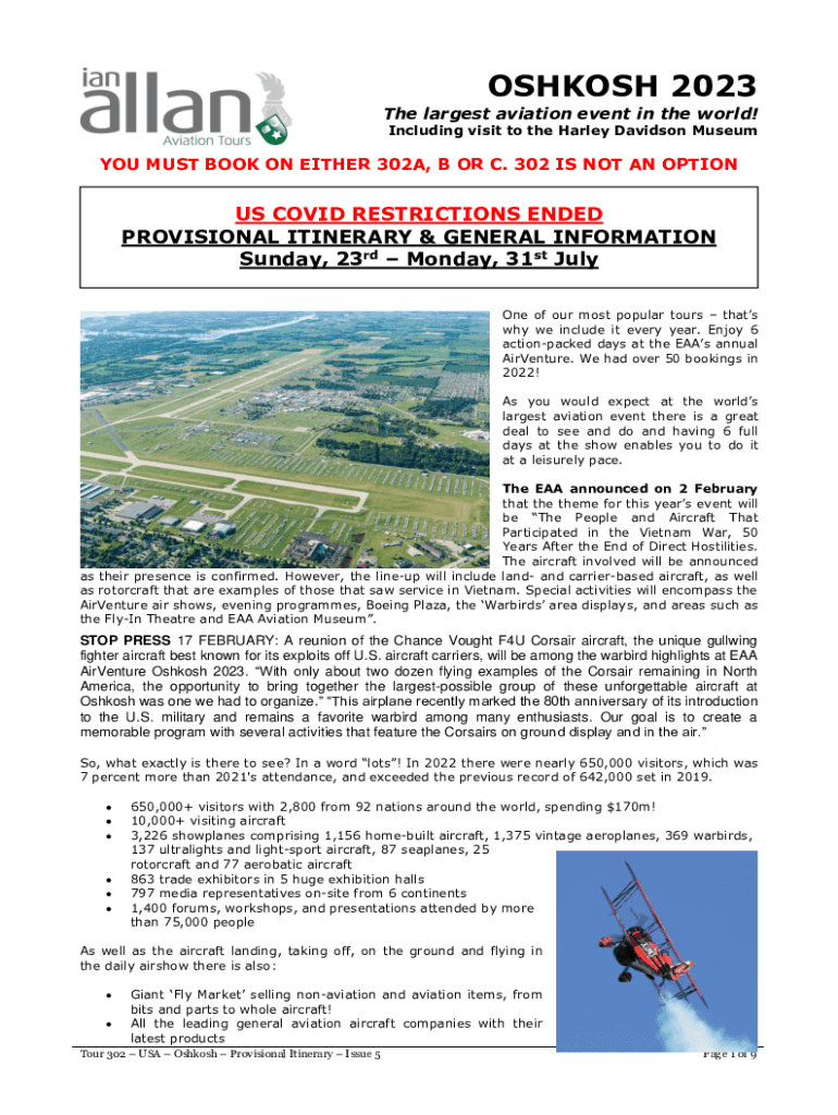 Fillable Online World's largest fly-in convention set for Oshkosh in July - AVS Fax Email Print ...