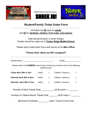 Fillable Online Ticket Order Form STM Fax Email Print - pdfFiller