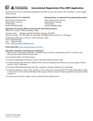 Fillable Online International Registration Plan (IRP) Application. Use ...