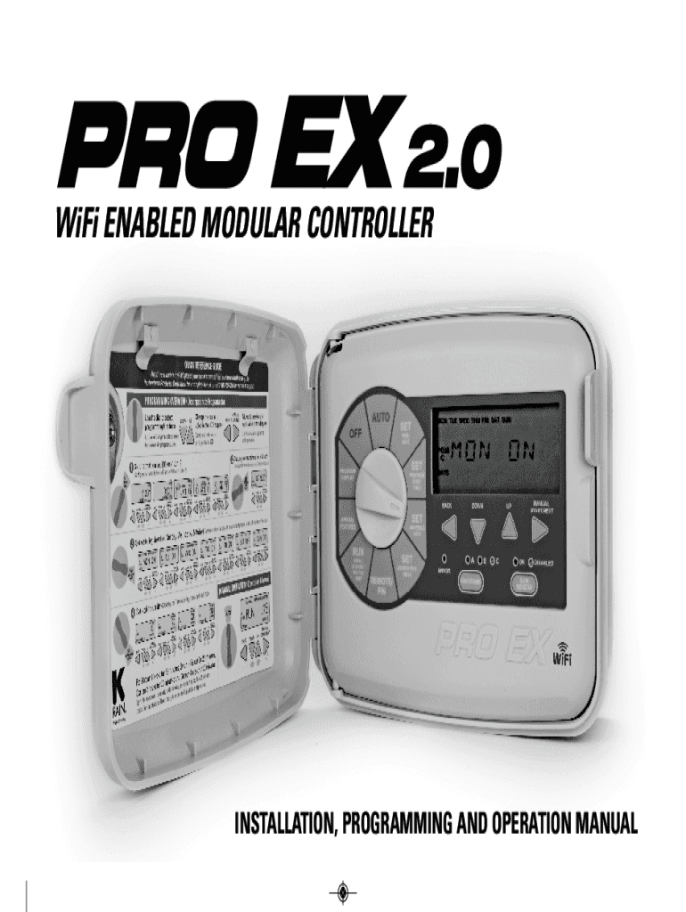 Fillable Online PRO EX 2.0 Wi-Fi Enabled Modular Irrigation Controller Fax Email Print - pdfFiller