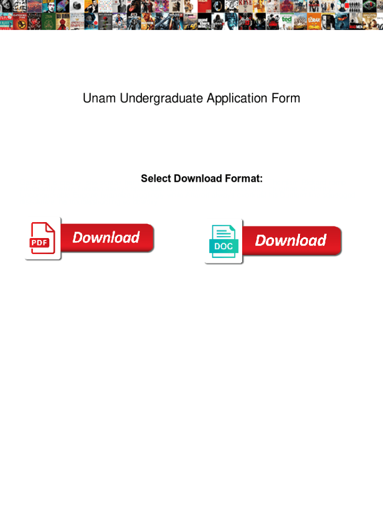 Fillable Online Unam Undergraduate Application Form. Unam Undergraduate ...