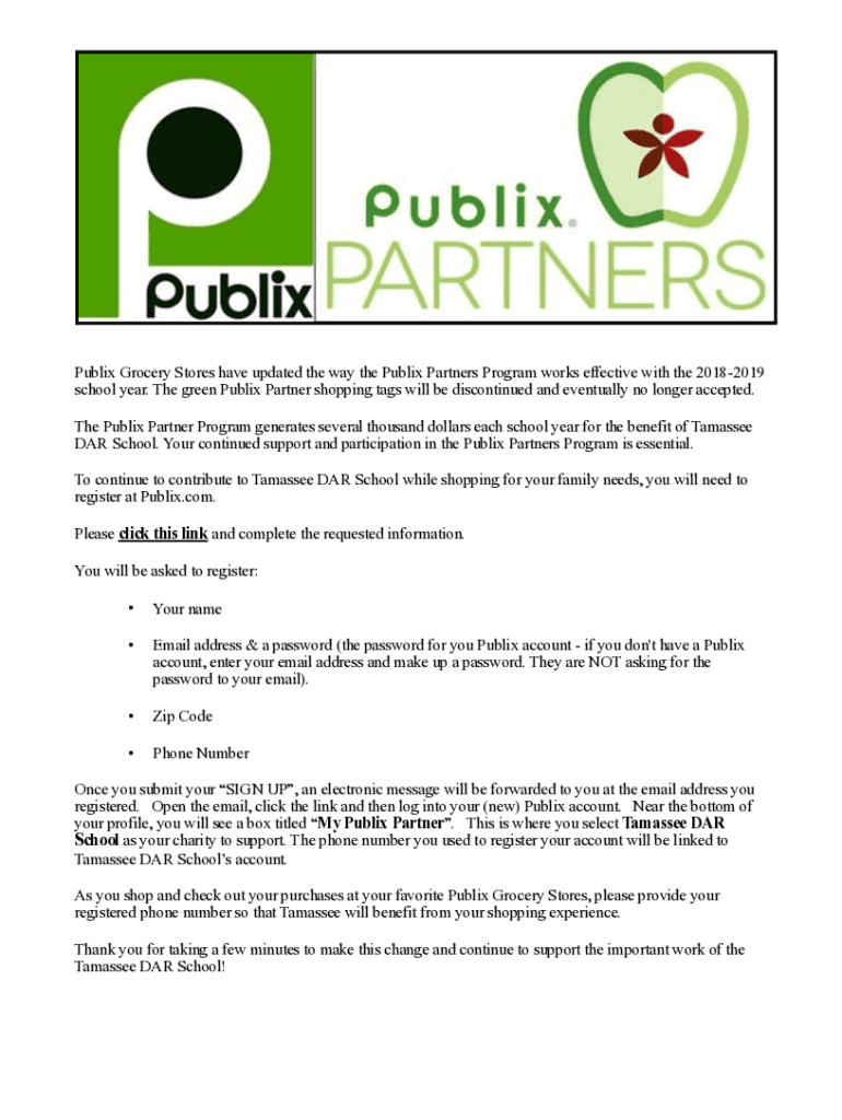 Fillable Online Publix Grocery Stores have updated the way the ... Fax Email Print - pdfFiller