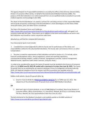Fillable Online This Agency Request for Proposal (Bid Solicitation) is ...