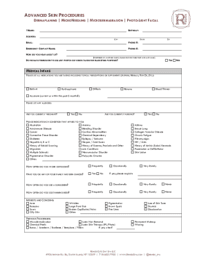 Fillable Online ADVANCED SKIN PROCEDURES Fax Email Print - pdfFiller