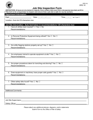 Fillable Online Job Site Inspection Form Fax Email Print - pdfFiller