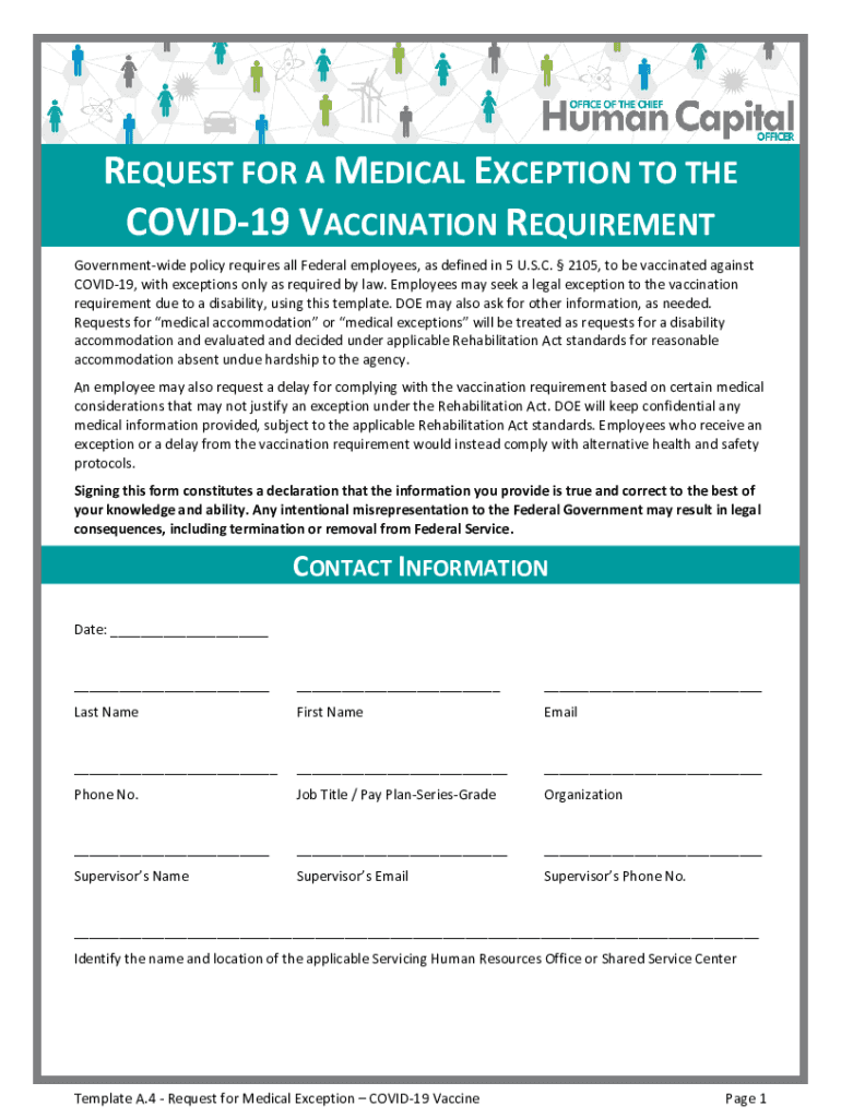 Fillable Online request for a medical exception to the covid-19 ...