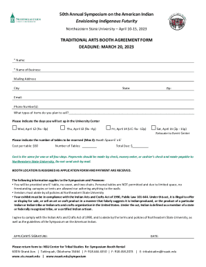 Fillable Online Arts Booth Form Fax Email Print - pdfFiller