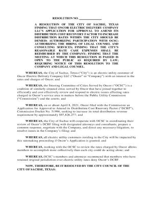 Fillable Online A RESOLUTION OF THE CITY OF SACHSE, TEXAS ... Fax Email ...