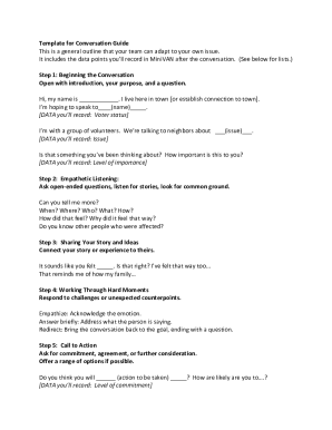 Fillable Online Conversation Guide Template Fax Email Print - pdfFiller