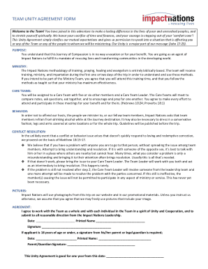 Fillable Online Team Unity Agreement Fax Email Print - pdfFiller