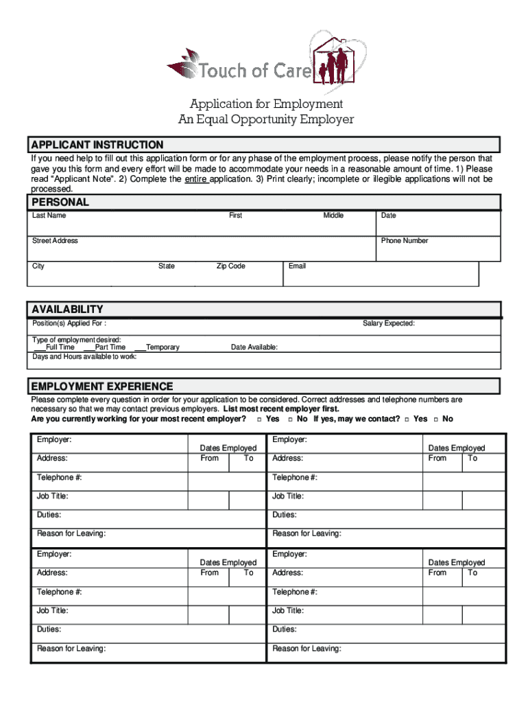 Fillable Online employment application aui inc. 7420 reading avenue se ...