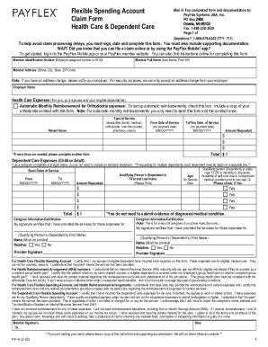Fillable Online PayFlex - Flexible Spending Account Claim Form Fax ...